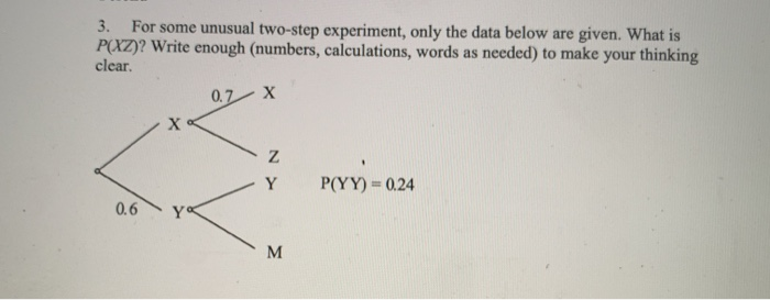 Solved 3. For some unusual two-step experiment, only the | Chegg.com