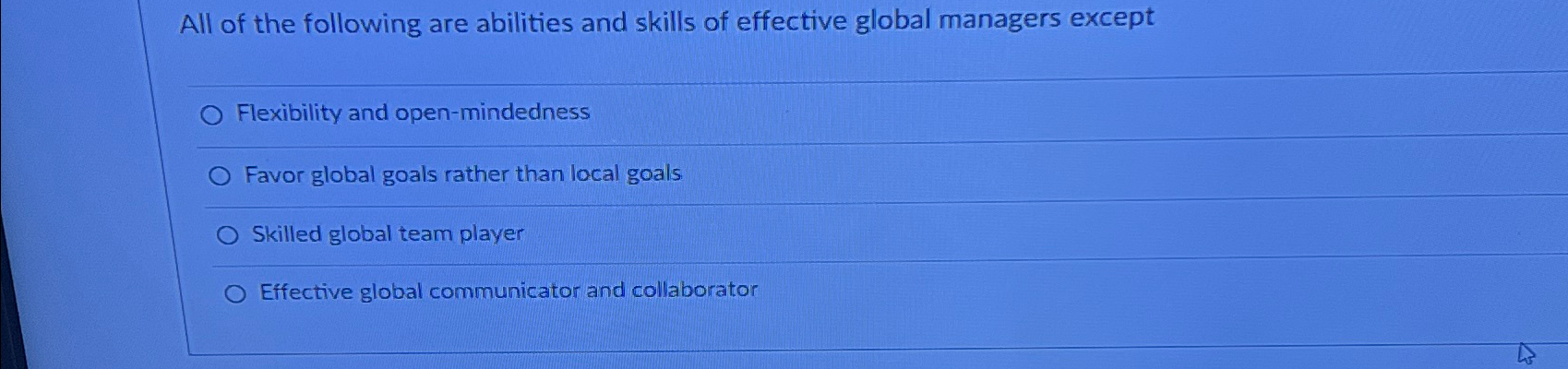 Solved All of the following are abilities and skills of | Chegg.com