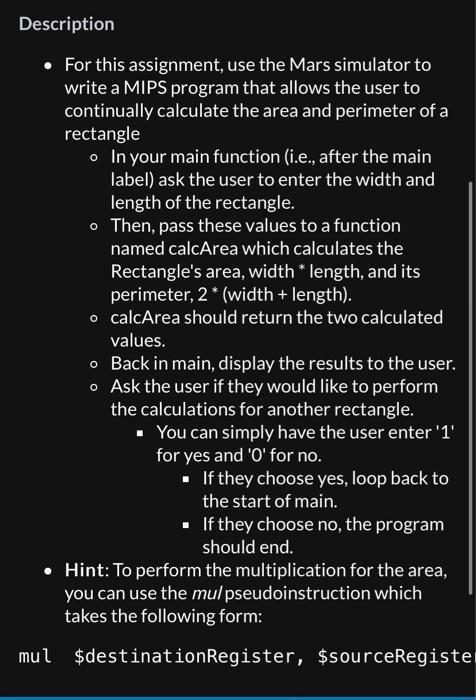 Description - For this assignment, use the Mars | Chegg.com
