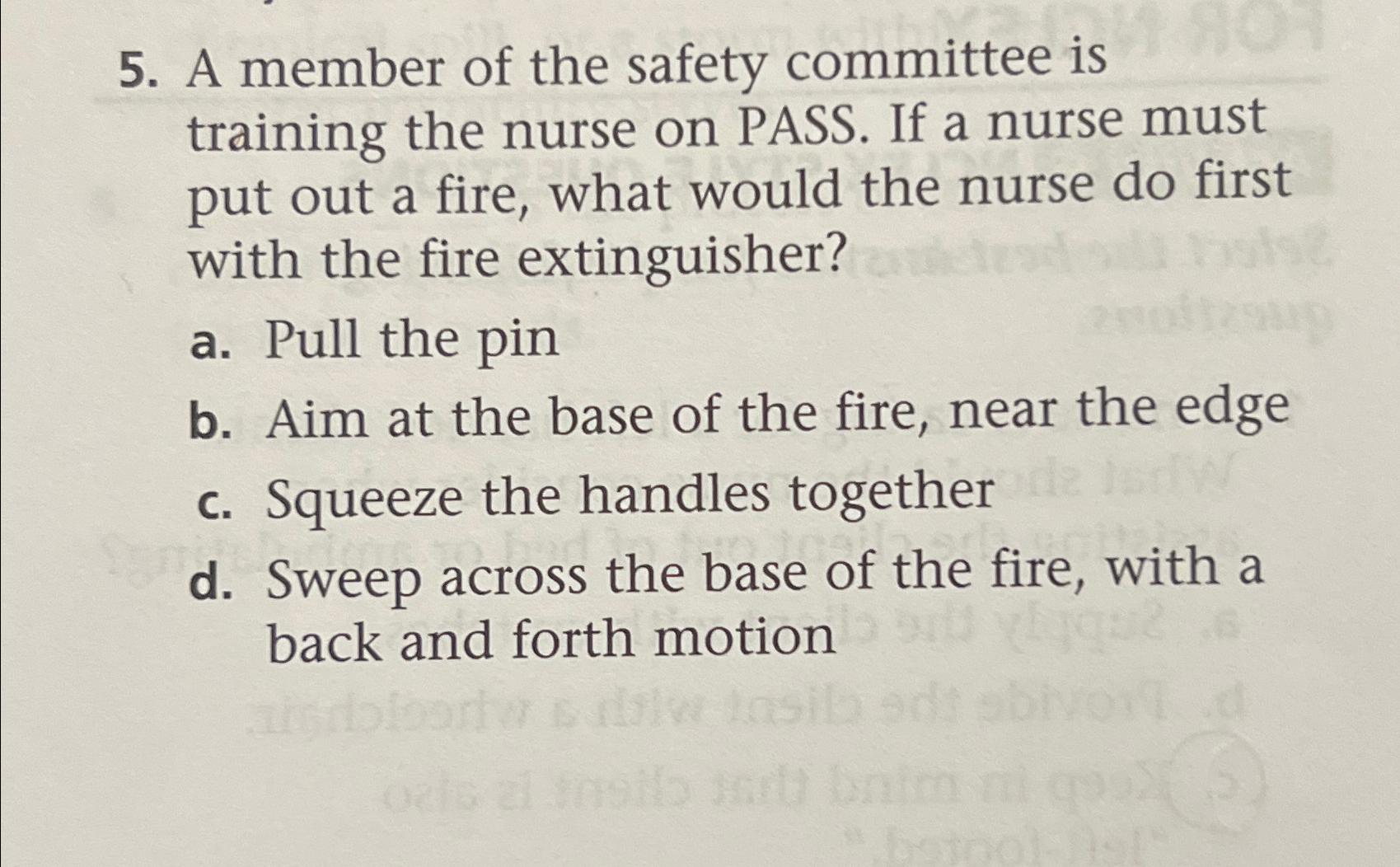 Solved A member of the safety committee is training the | Chegg.com