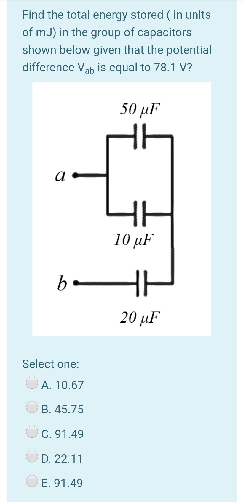 Solved Find the total energy stored ( in units of mJ) in the | Chegg.com