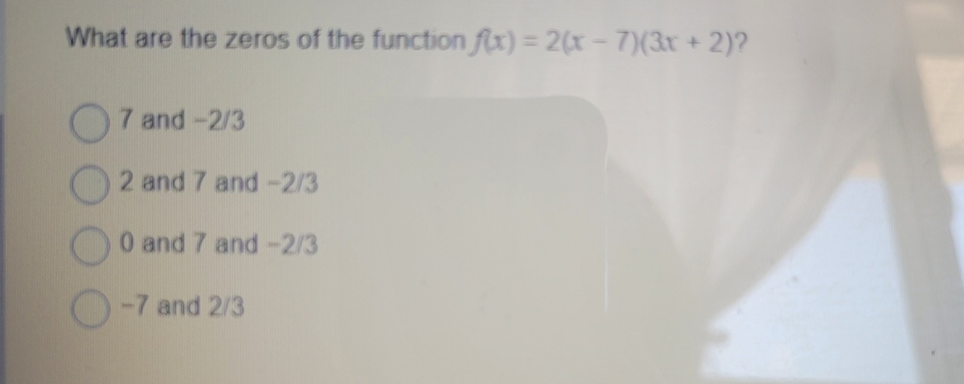 Solved What are the zeros of the function | Chegg.com