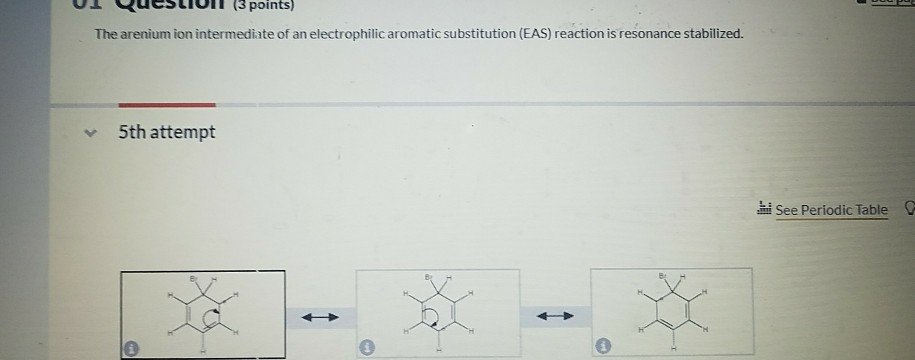 Solved U1QuSLIUI (3 points) The arenium ion intermediate of | Chegg.com