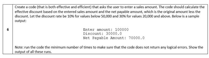Solved Create a code (that is both effective and efficient) | Chegg.com
