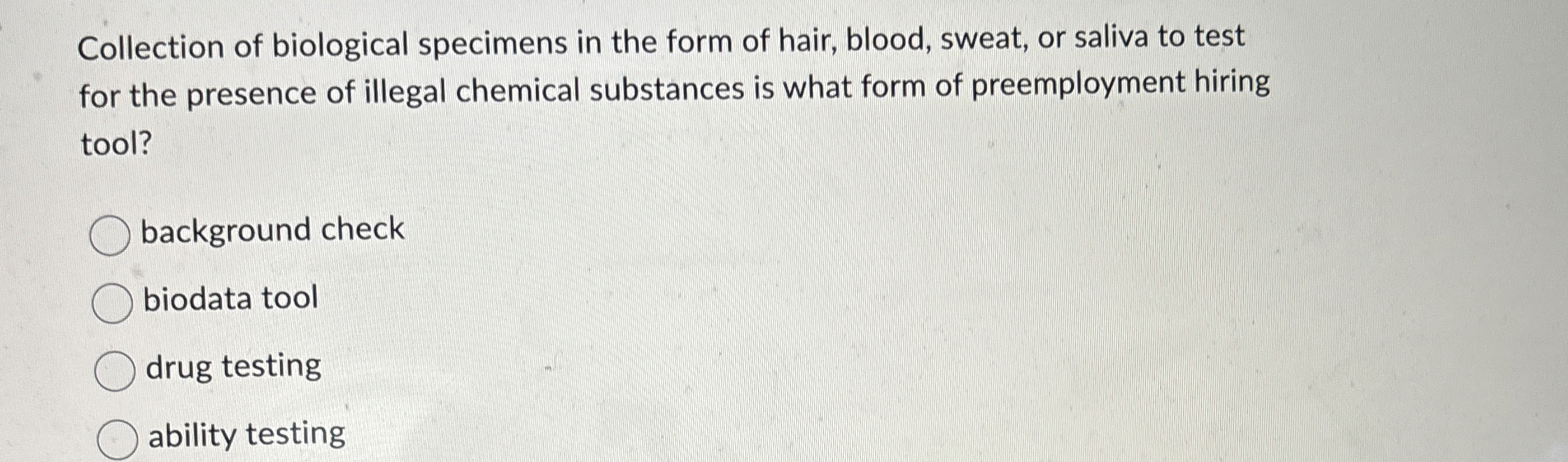Solved Collection of biological specimens in the form of | Chegg.com