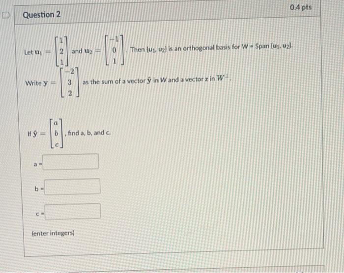 Solved Let u1=⎣⎡121⎦⎤ and u2=⎣⎡101⎦⎤. Then {u1,u2) is an | Chegg.com