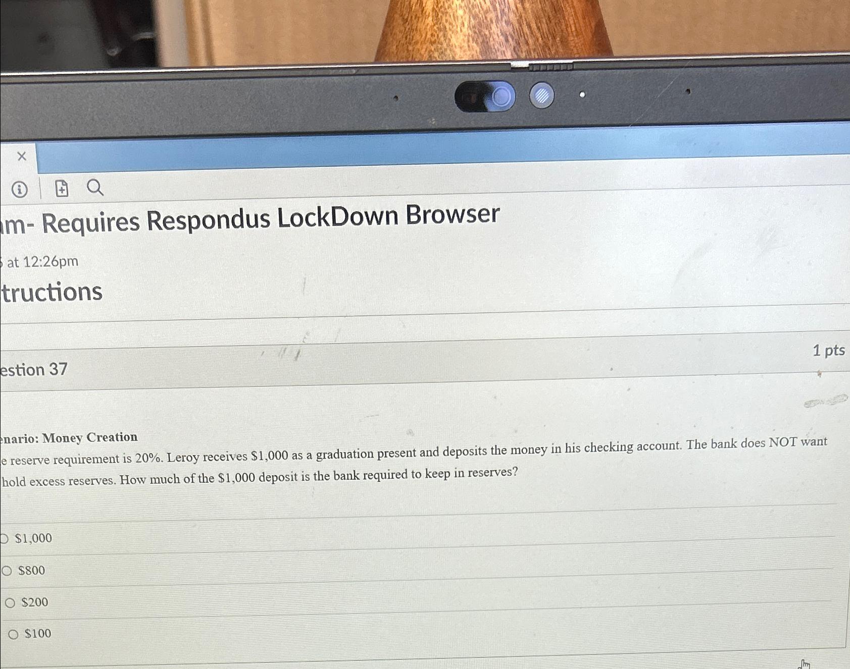Solved Im- ﻿Requires Respondus LockDown Browserat | Chegg.com