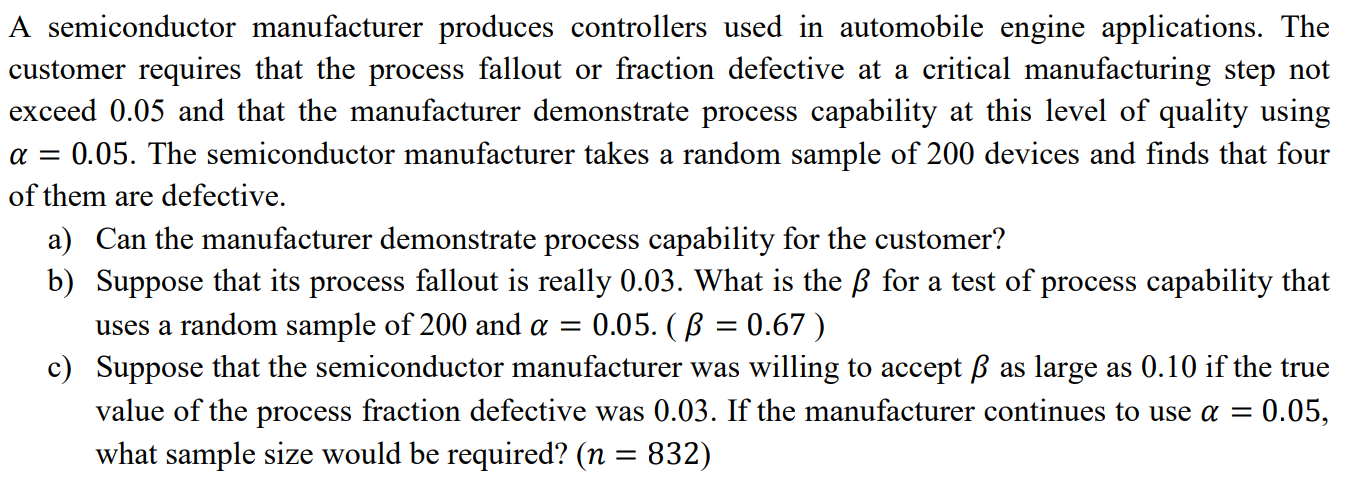 Solved A semiconductor manufacturer produces controllers | Chegg.com