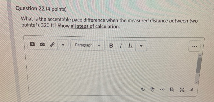 Solved Question 22 (4 points) What is the acceptable pace | Chegg.com