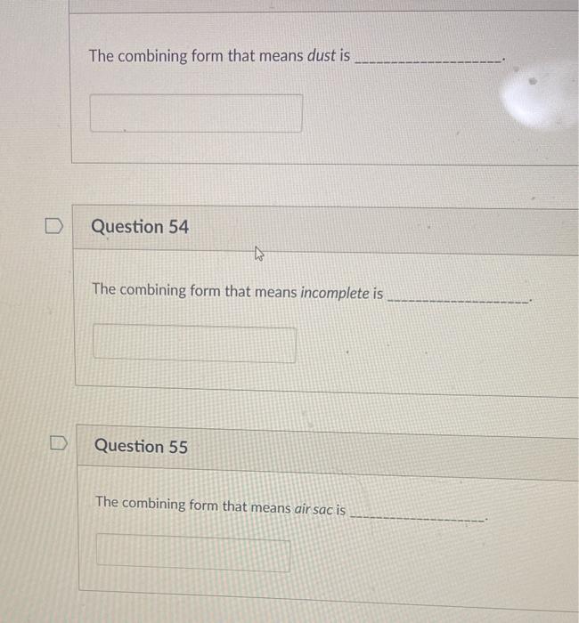 Solved The combining form that means lung or air is Question | Chegg.com