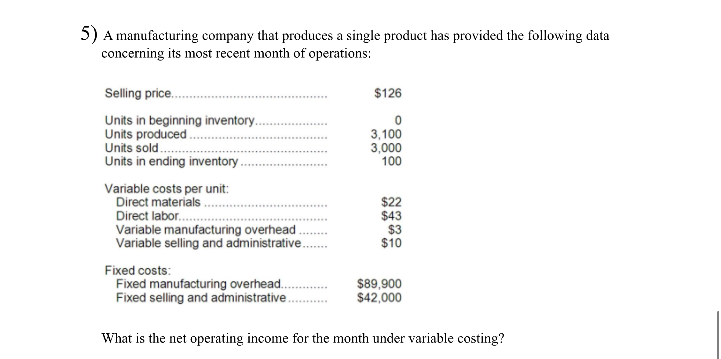Solved A manufacturing company that produces a single | Chegg.com