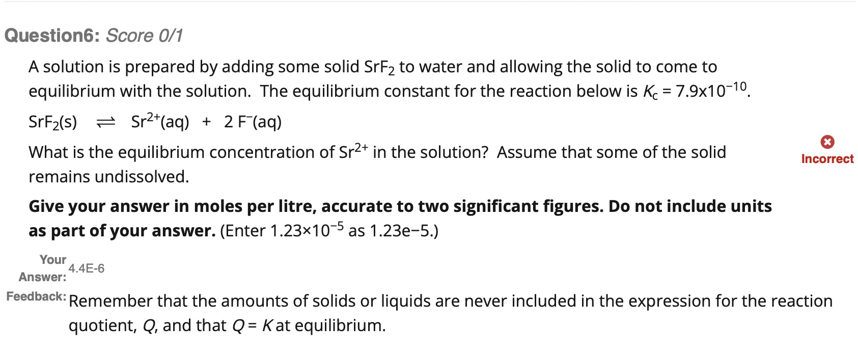 Solved Give your answer in moles per litre, accurate to two | Chegg.com