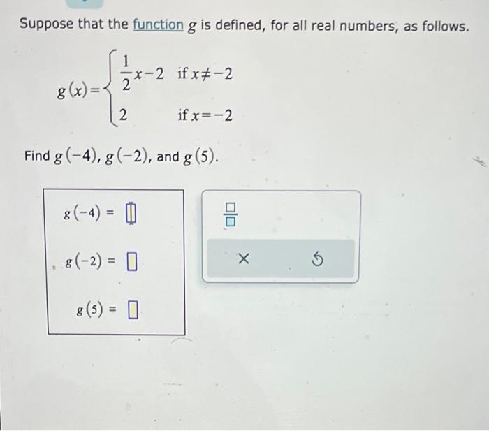 Solved Suppose that the function g is defined, for all real | Chegg.com