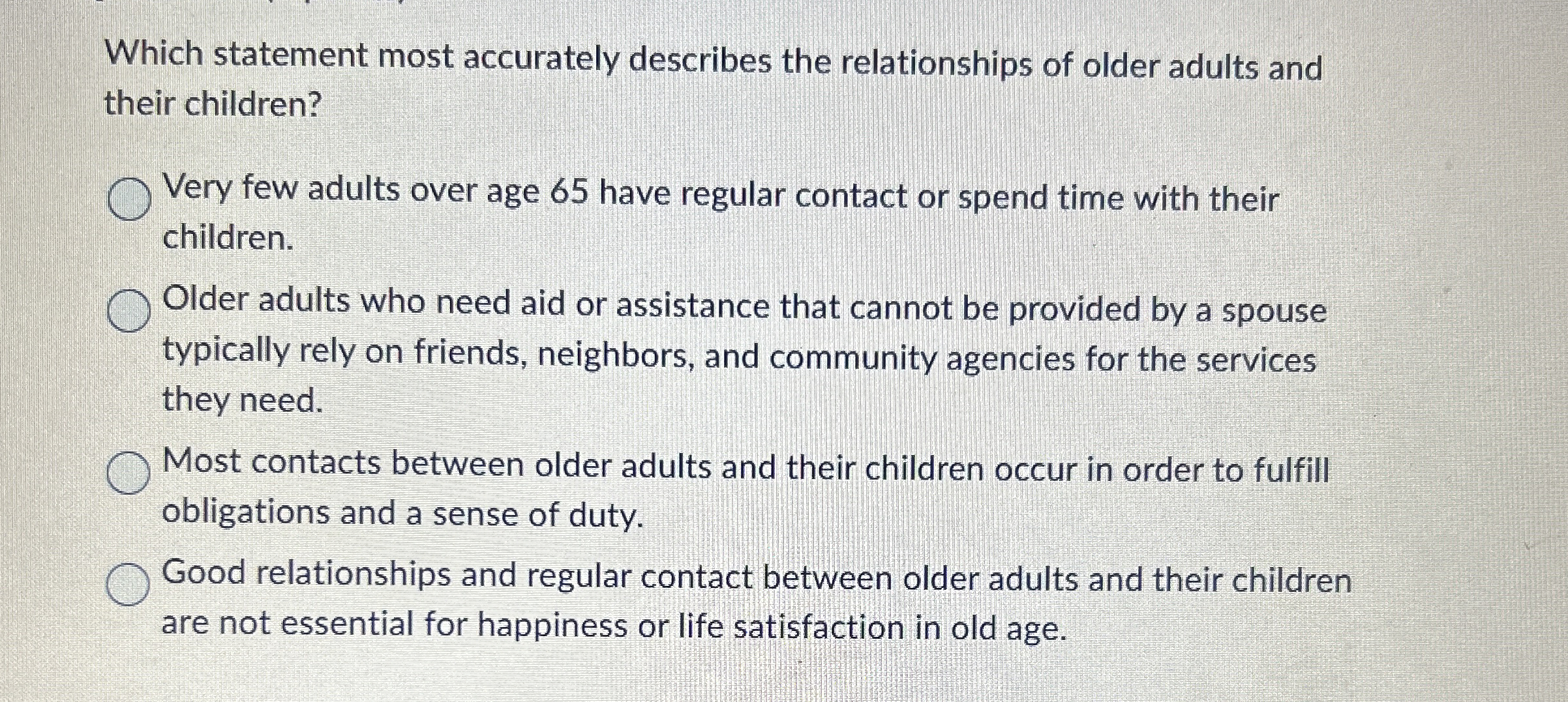 Solved Which statement most accurately describes the | Chegg.com