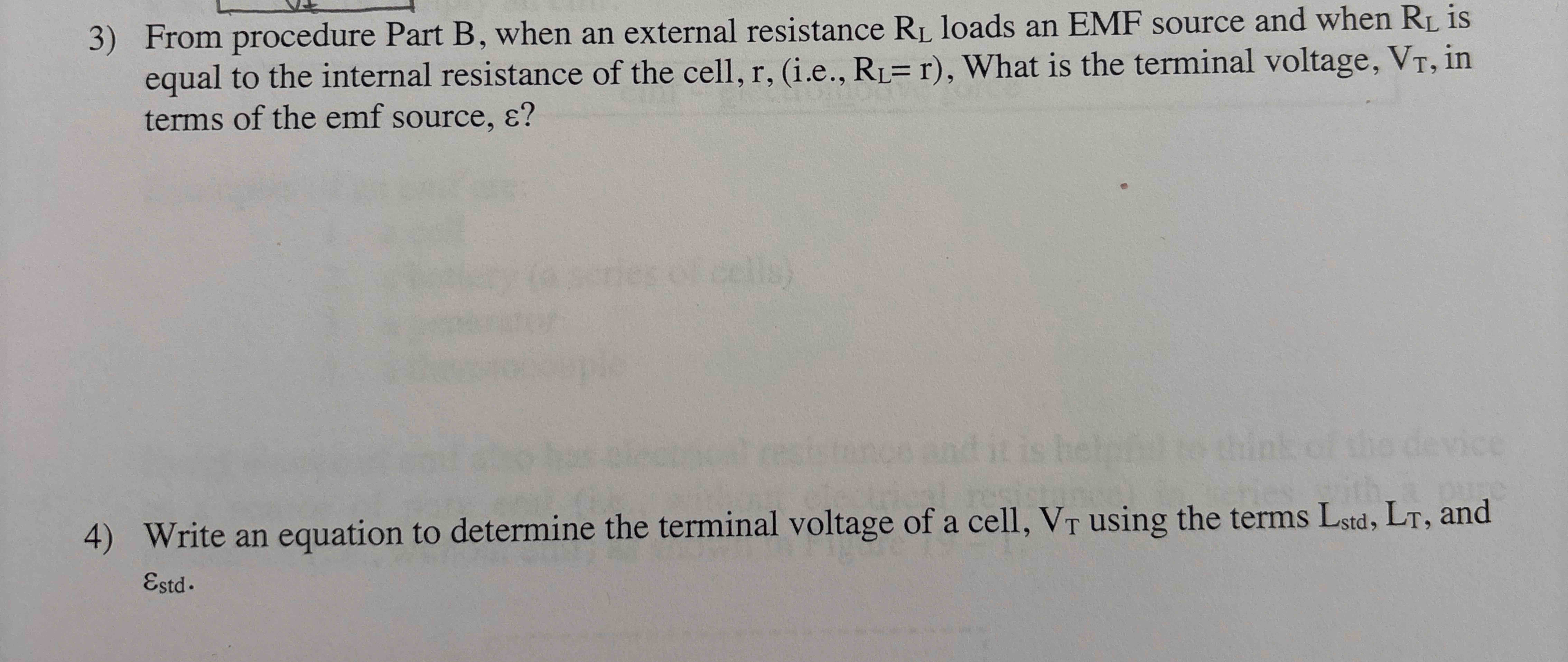 Solved From procedure Part B, ﻿when an external resistance | Chegg.com