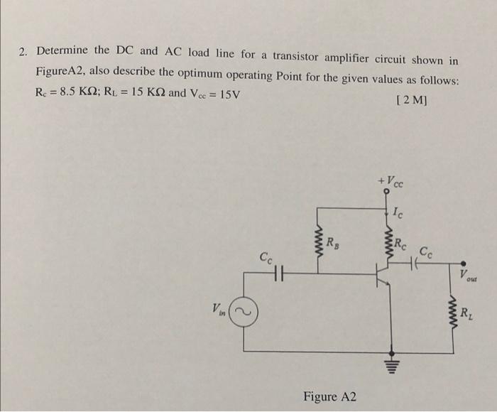 Solved 2. Determine the DC and AC load line for a transistor | Chegg.com
