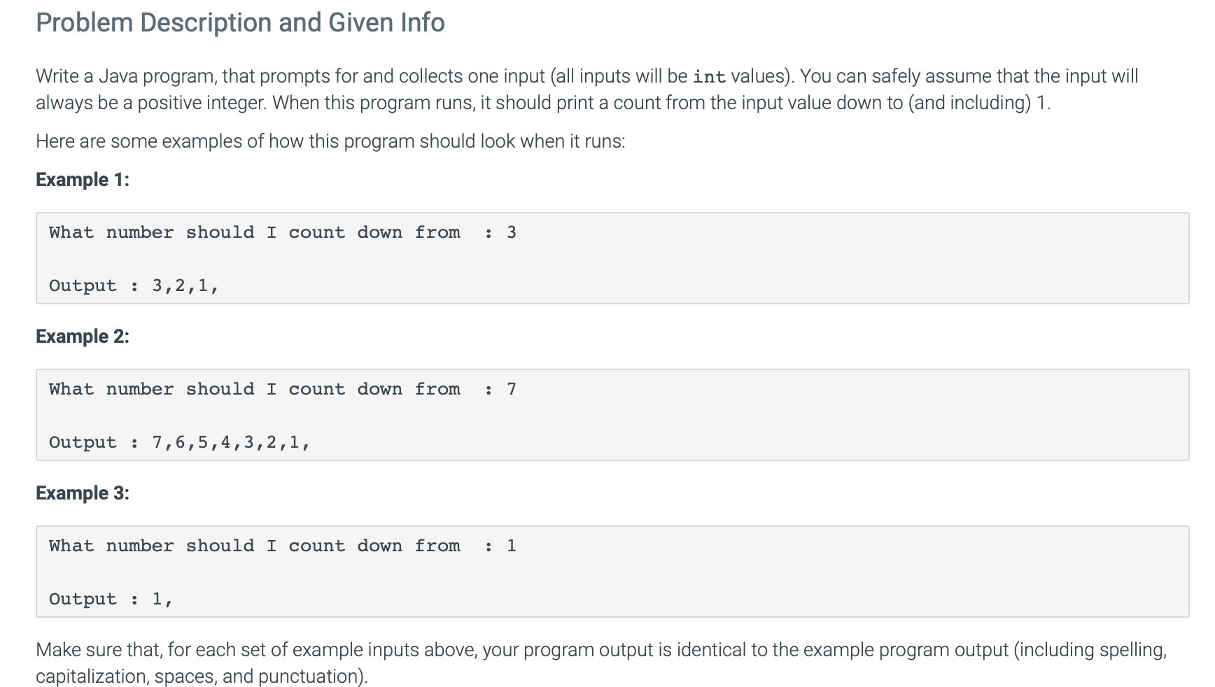 Solved Count down: please step by step and show full correct | Chegg.com