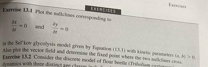 Solved Exercise 13.1 Plot the nullclines corresponding to | Chegg.com