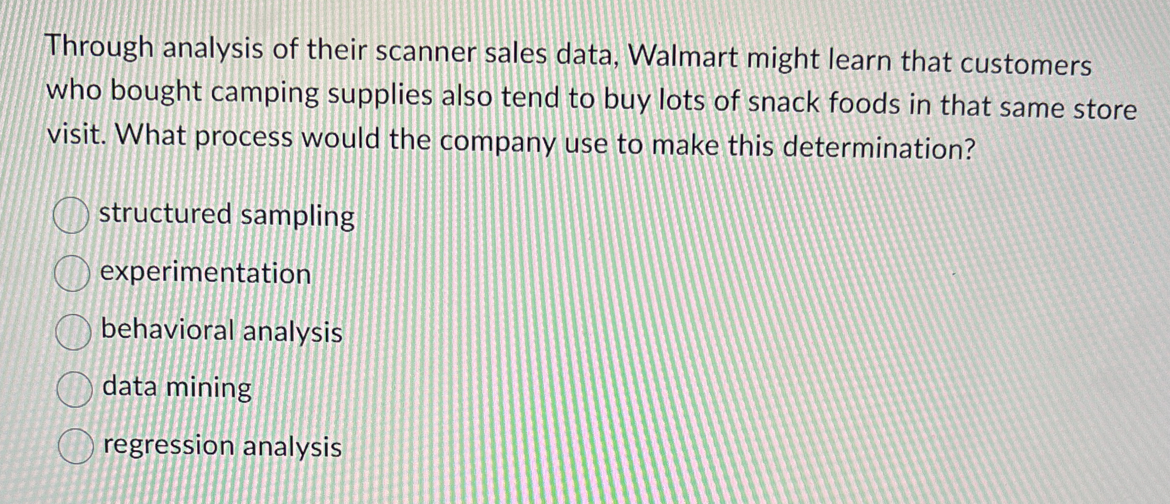 Solved Through analysis of their scanner sales data, Walmart | Chegg.com