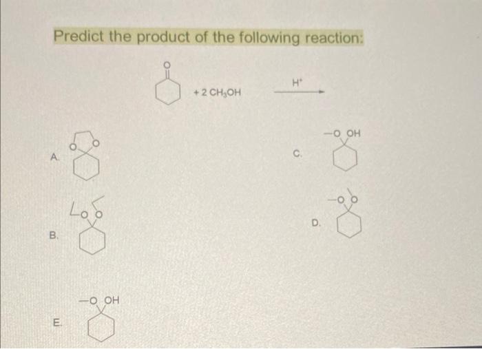 Solved Predict the product of the following reaction: | Chegg.com