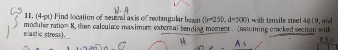 Solved Find location of neutral axis of rectangular beam | Chegg.com
