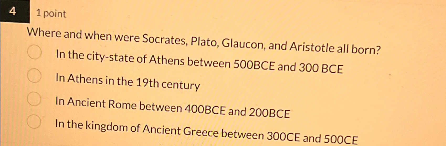 Solved 41 ﻿pointWhere and when were Socrates, Plato, | Chegg.com