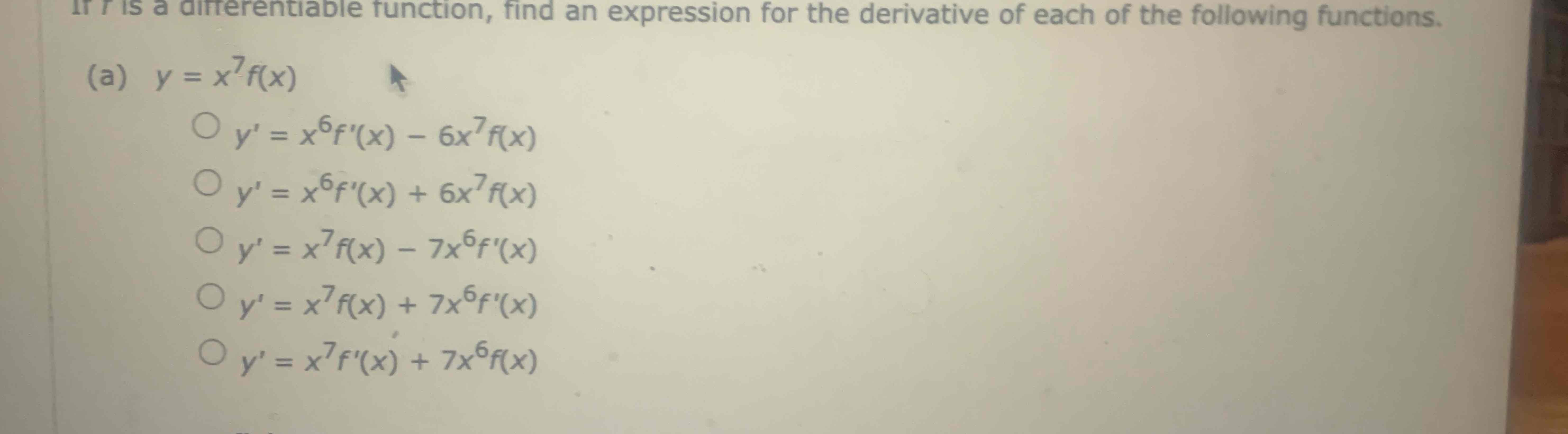 Solved If f is a differentiable function, find an expression | Chegg.com