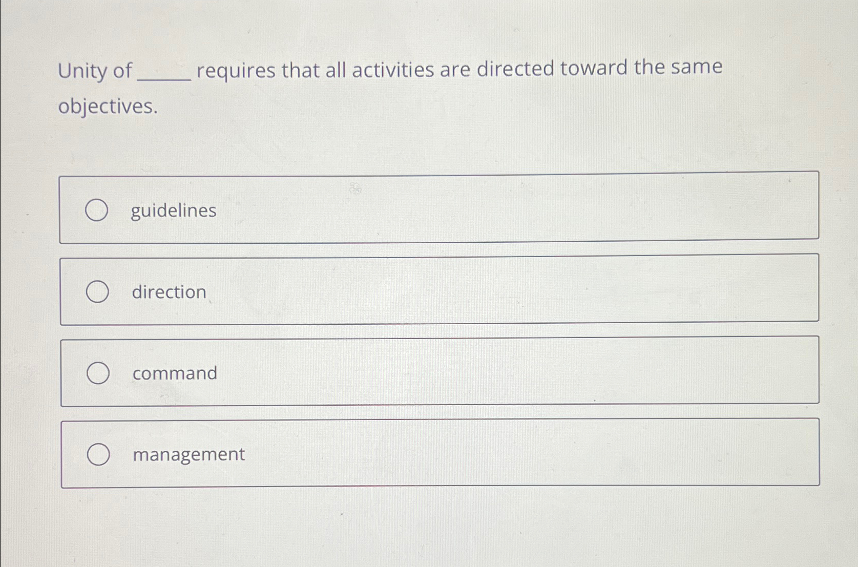 Solved Unity of requires that all activities are directed | Chegg.com
