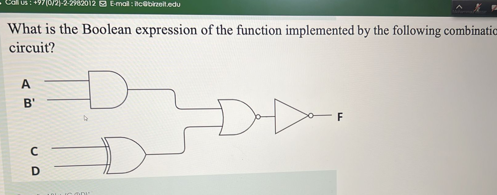 Solved What is the Boolean expression of the function | Chegg.com