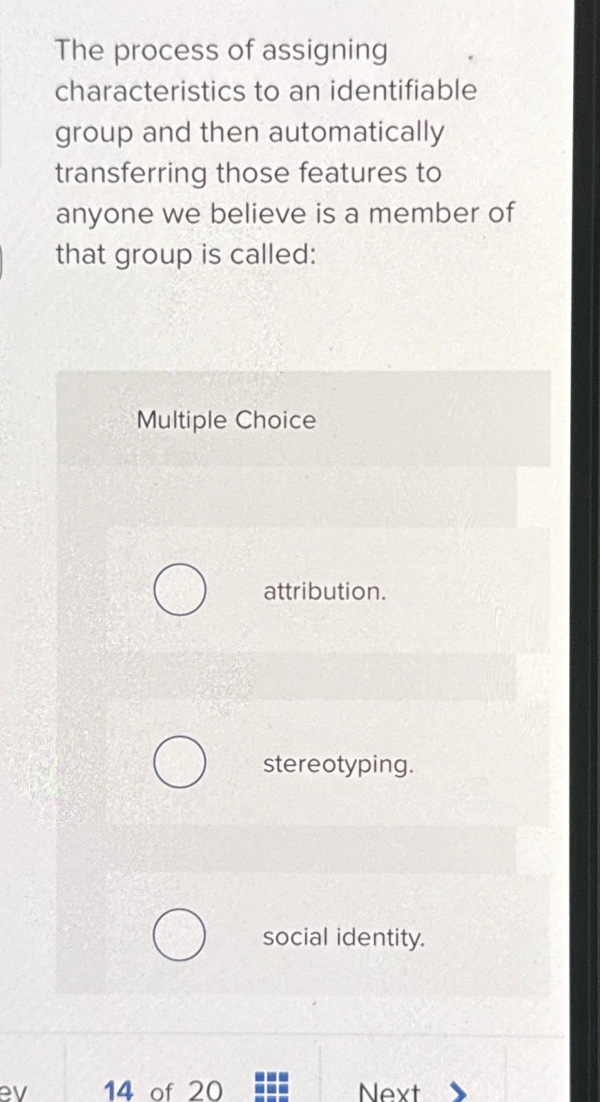 Solved The process of assigning characteristics to an | Chegg.com