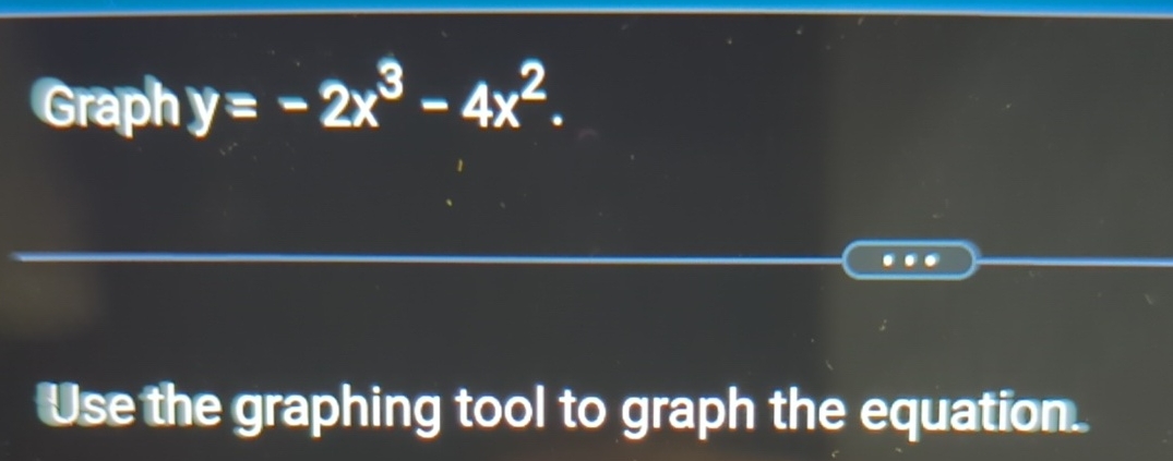 Solved Graph y=-2x3-4x2Use the graphing tool to graph the | Chegg.com