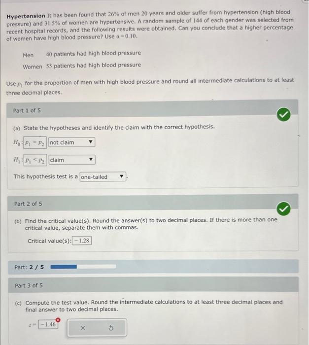 Solved Hypertension It has been found that 26% of men 20 | Chegg.com