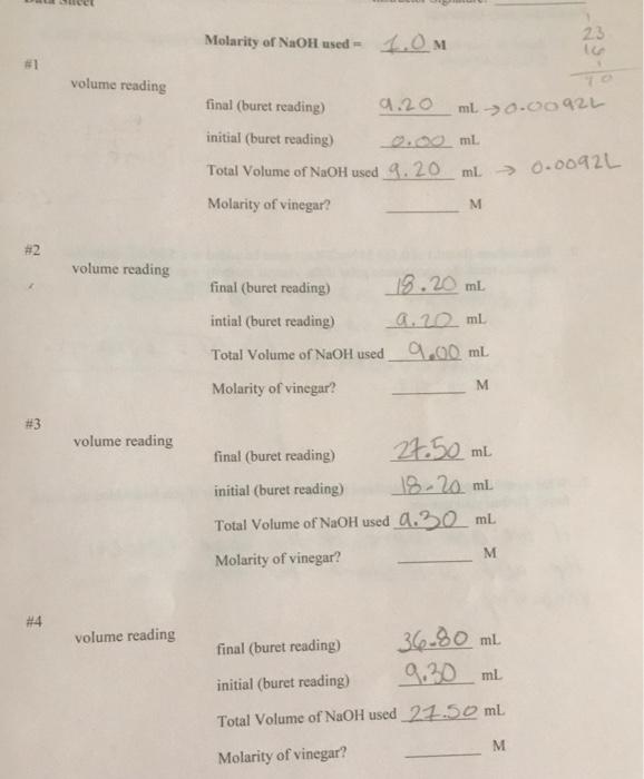 Solved #1 #2 #3 volume reading volume reading volume reading | Chegg.com