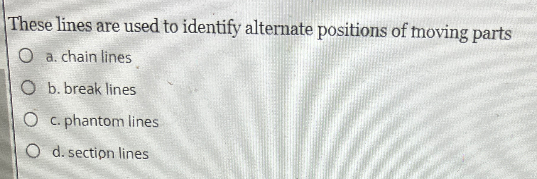 Solved These lines are used to identify alternate positions | Chegg.com