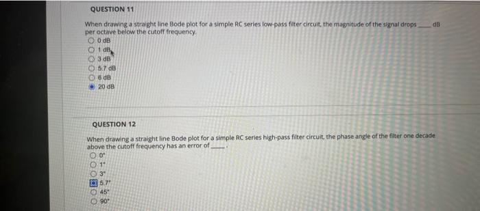 Solved When drawing a straight line Bode plot for a simple | Chegg.com