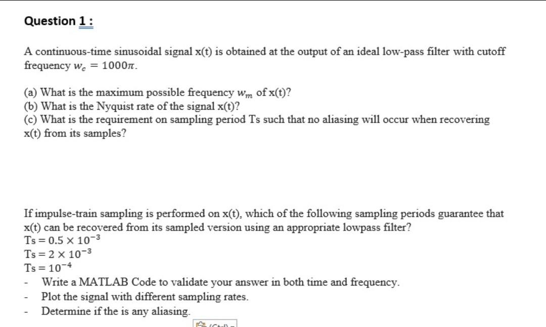 Solved **MATLAB** Please answer using MATLAB code!! A | Chegg.com