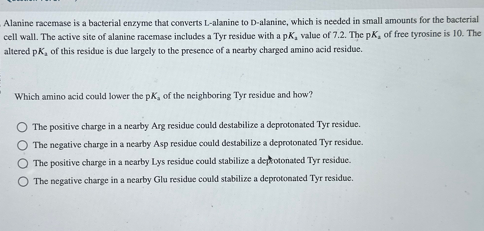 Solved Alanine racemase is a bacterial enzyme that converts | Chegg.com