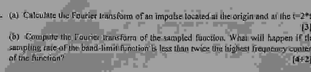 Solved a) ﻿ calculate the fourier transform of an impulse | Chegg.com
