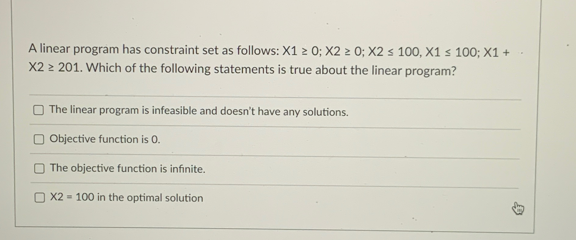 Solved A Linear Program Has Constraint Set As Follows