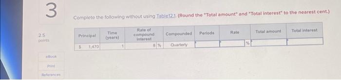 Solved Complete the following without using Table12.1. | Chegg.com