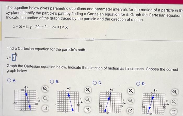 Solved The equation below gives parametric equations and | Chegg.com