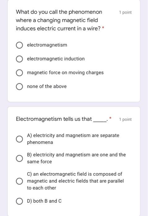 Solved 1 point What do you call the phenomenon where a | Chegg.com