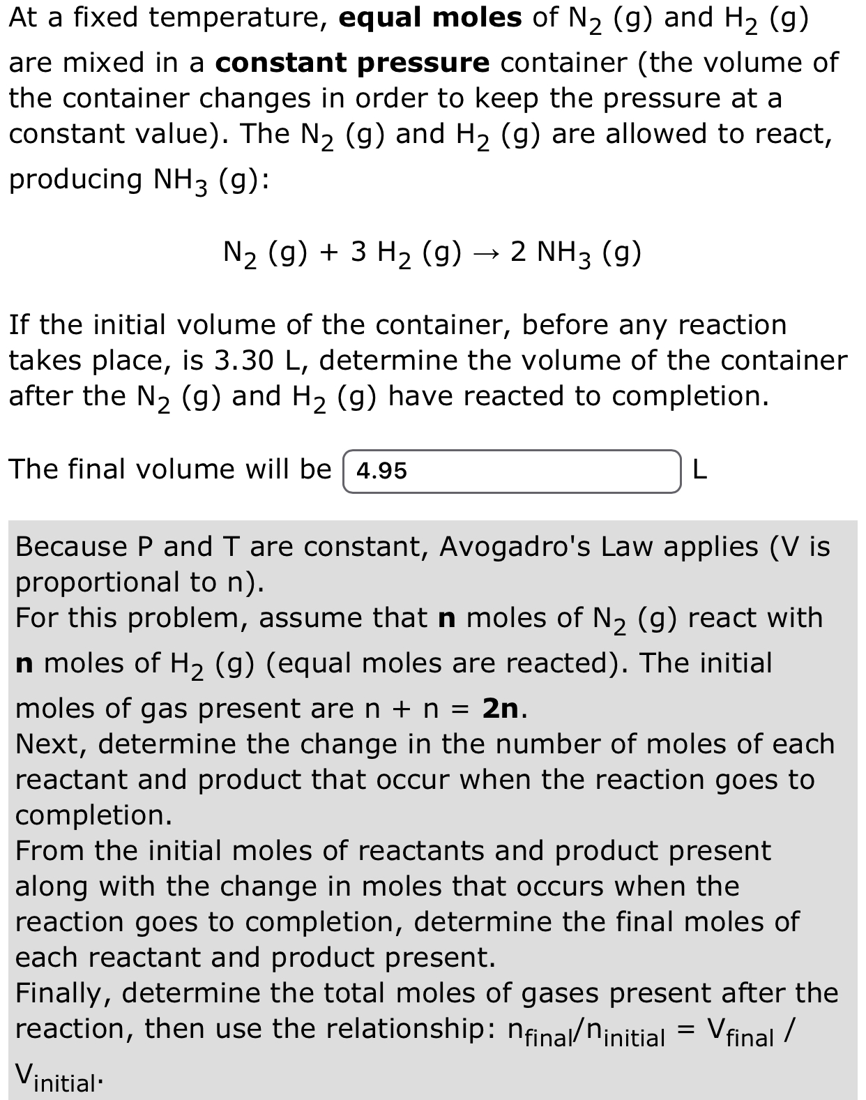 Solved At a fixed temperature, equal moles of N2(g) ﻿and | Chegg.com