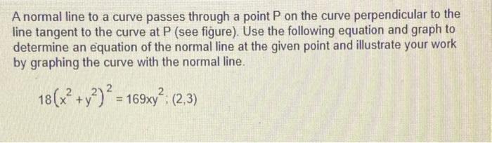 Solved A normal line to a curve passes through a point P on | Chegg.com