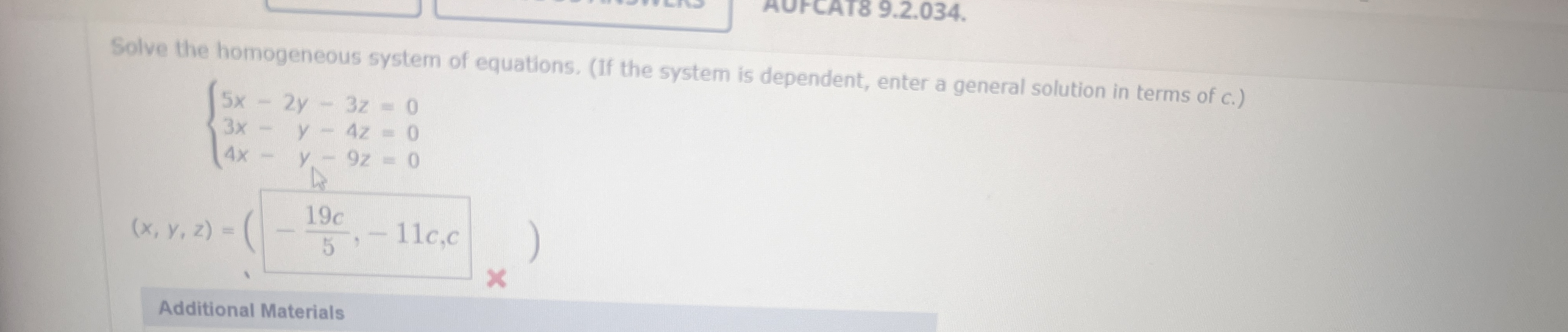 Solved Solve the homogeneous system of equations. (If the | Chegg.com