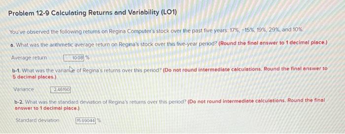 Solved Problem 12-9 Calculating Returns and Variability | Chegg.com Solved Problem 12-9 Calculating Returns and Variability | Chegg.com