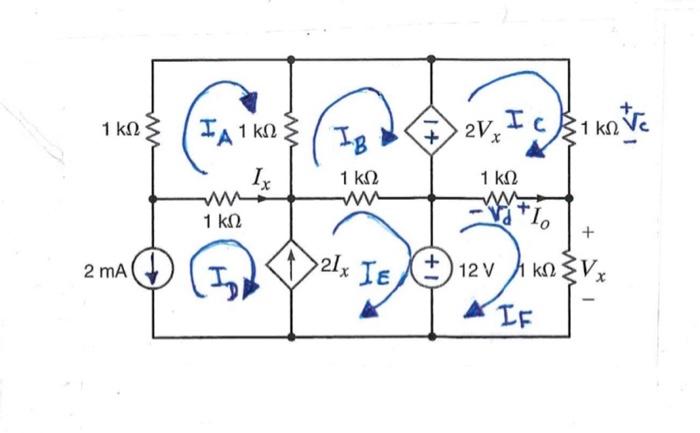Solved Find the value of IA, IB, IC, ID, IE, IF and Io Using | Chegg.com