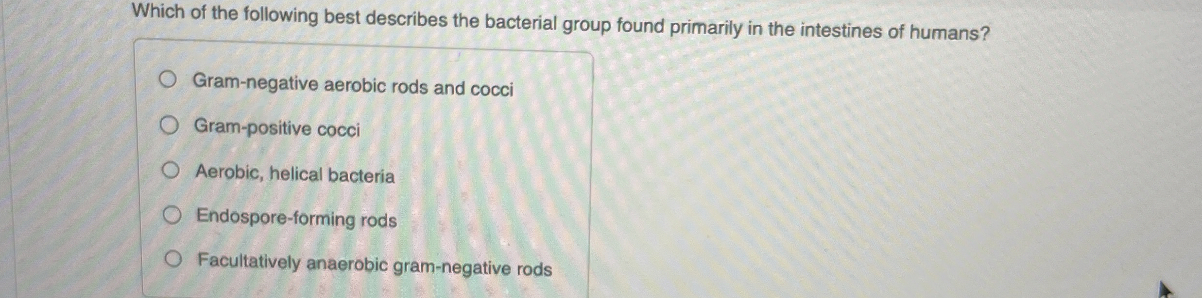 Solved Which of the following best describes the bacterial | Chegg.com