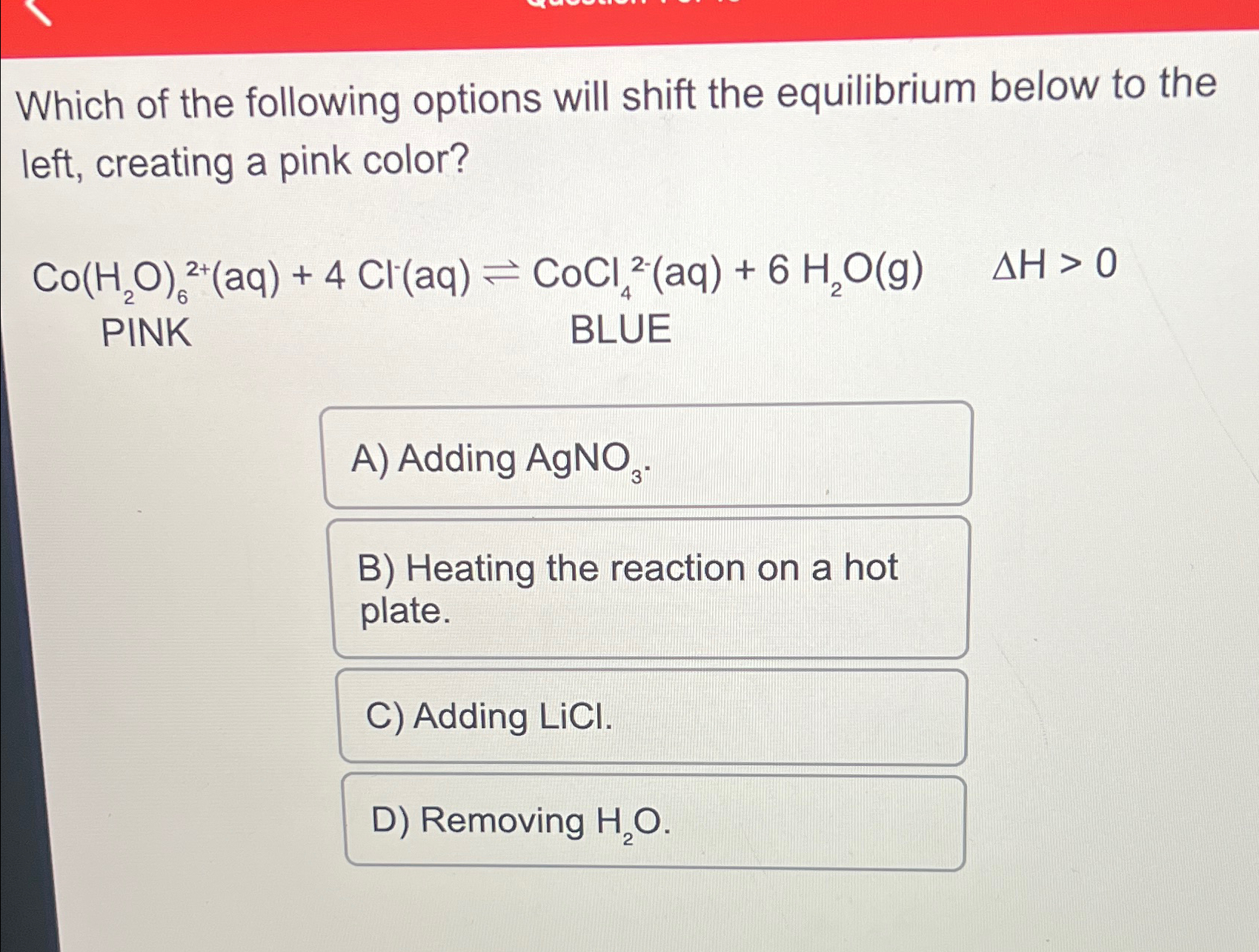 Solved Which of the following options will shift the | Chegg.com