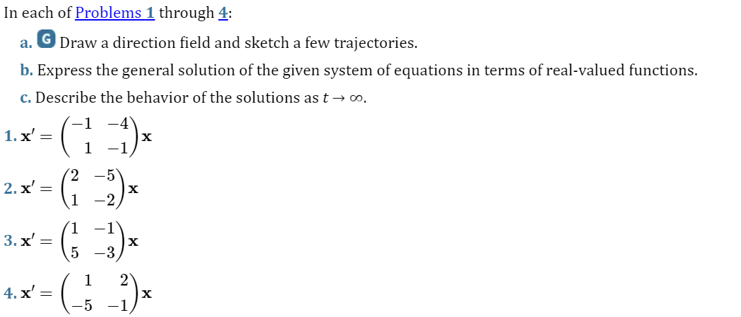 Solved In each of Problems 1 ﻿through 4? ﻿:a. ﻿G Draw a | Chegg.com